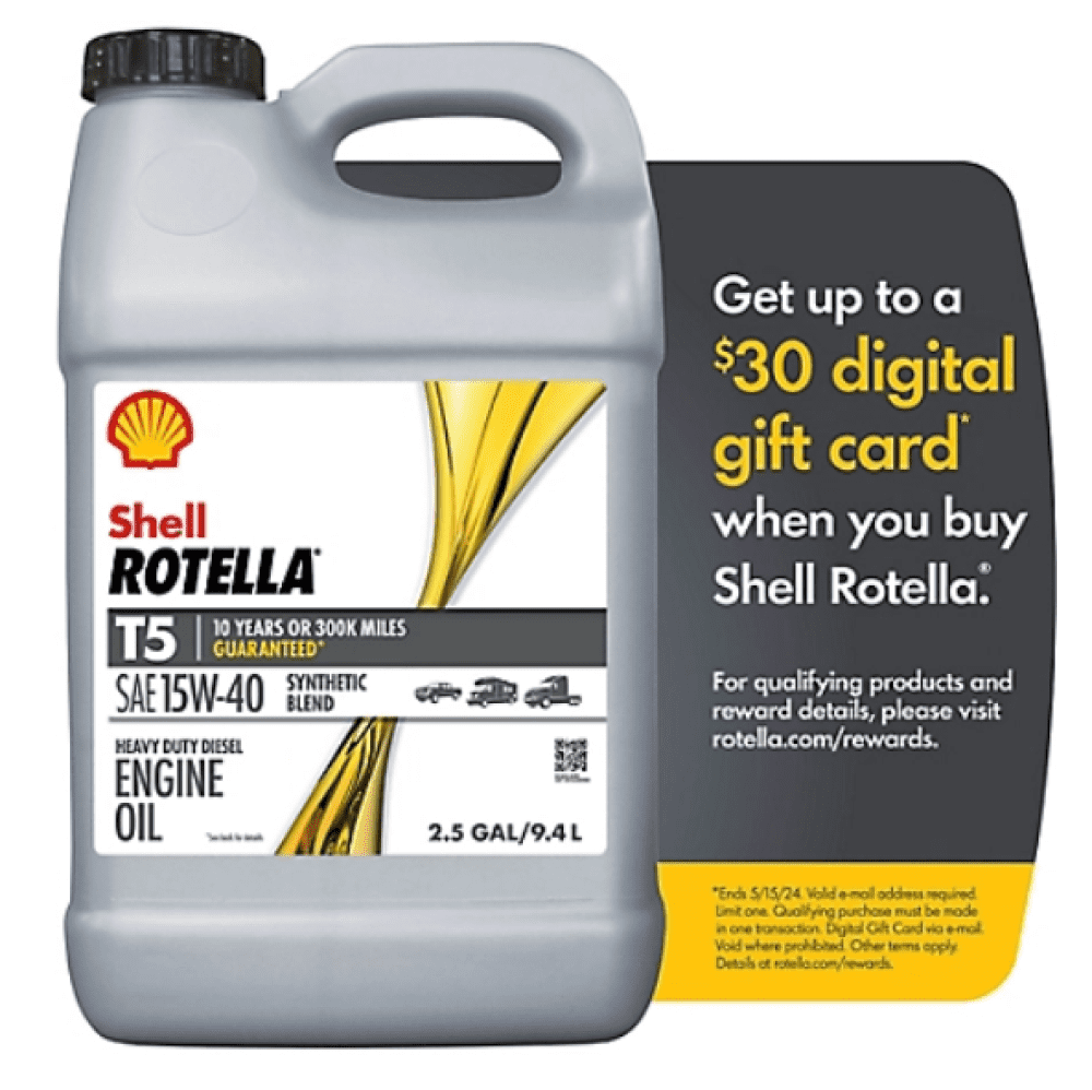 Shell Rotella 550046213 T5 15W-40 Diesel Engine Oil, 2.5 gallon ...