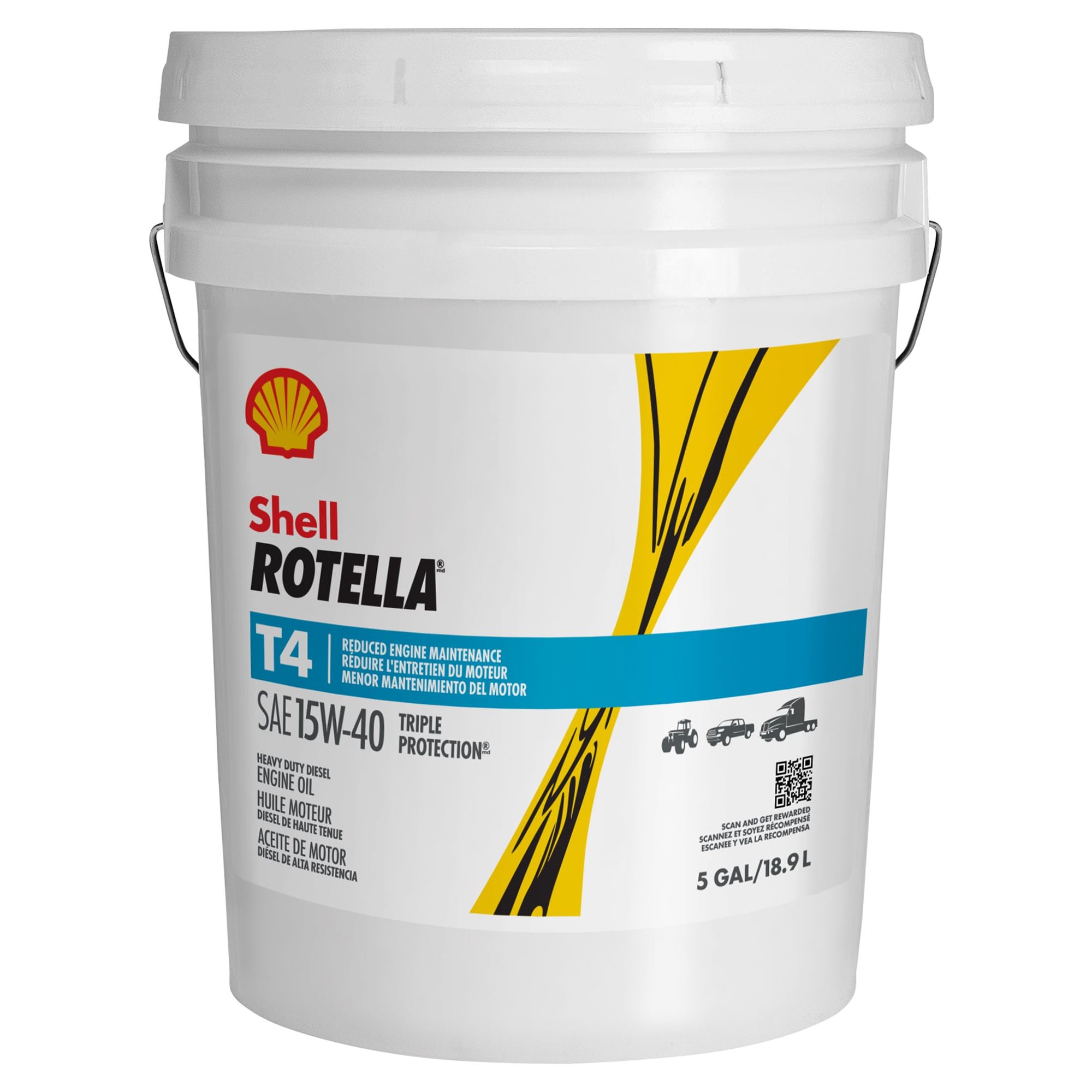Shell Rotella T4 Triple Protection 15W-40 Diesel Motor Oil, 55-Gallon ...