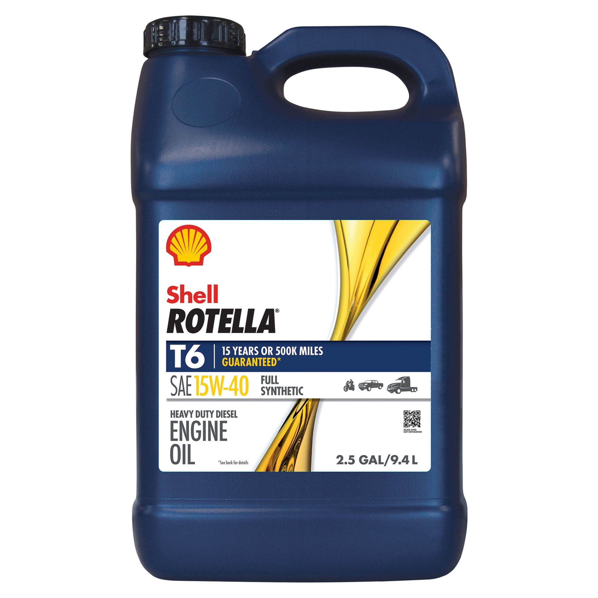 Shell Rotella T6 Full Synthetic 15W-40 Diesel Engine Oil, 1 Gallon ...