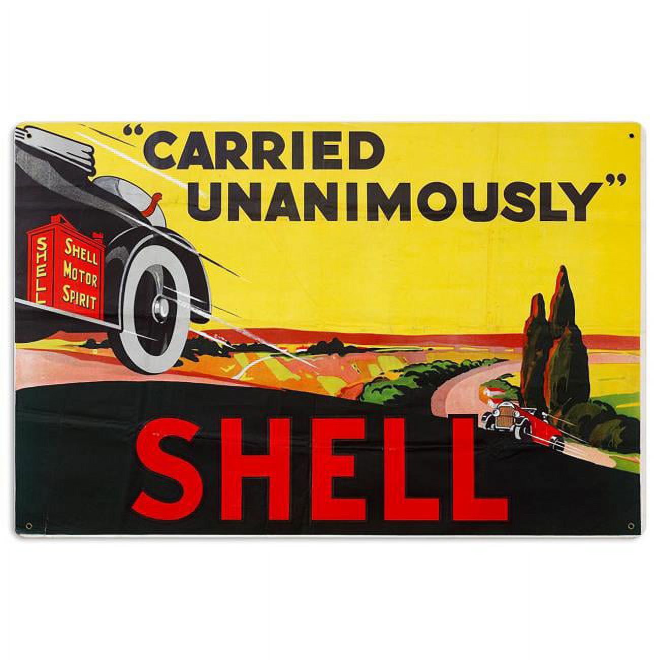 Shell SHL030 16 x 24 in. Carried Unanimously Metal Sign - Walmart.com