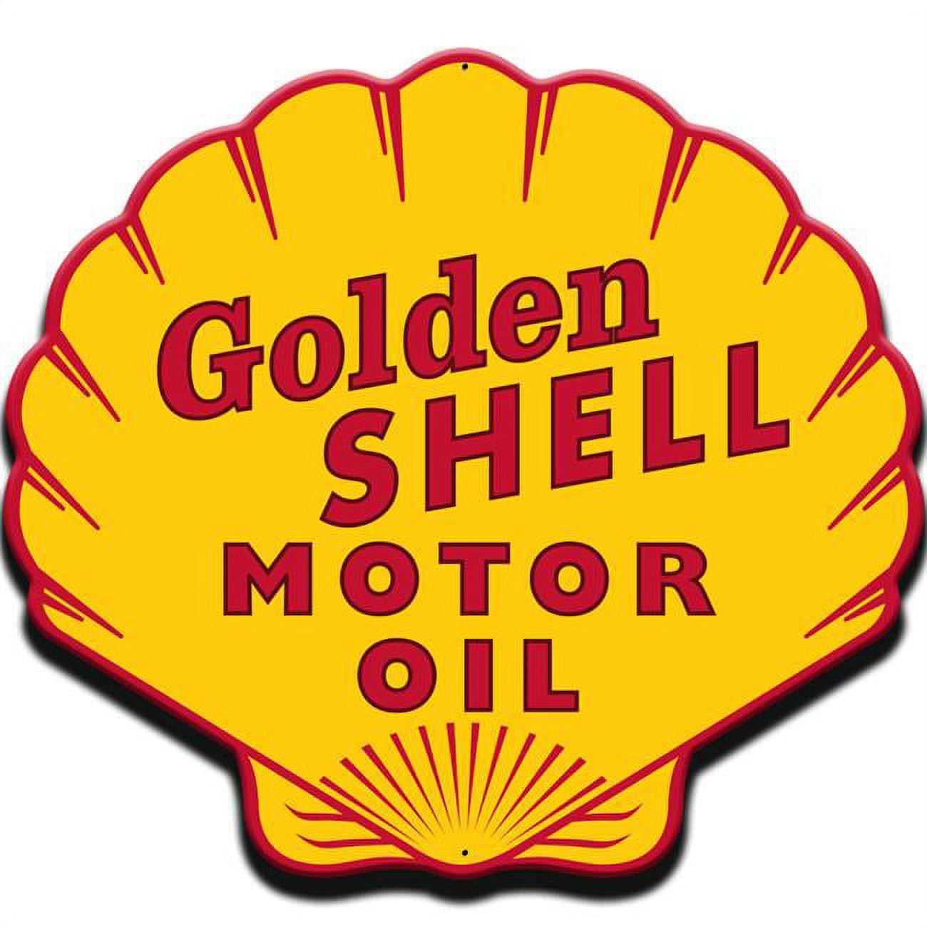 Shell SHL041 22 x 24 in. Golden Shell Plasma Metal Sign - Walmart.com
