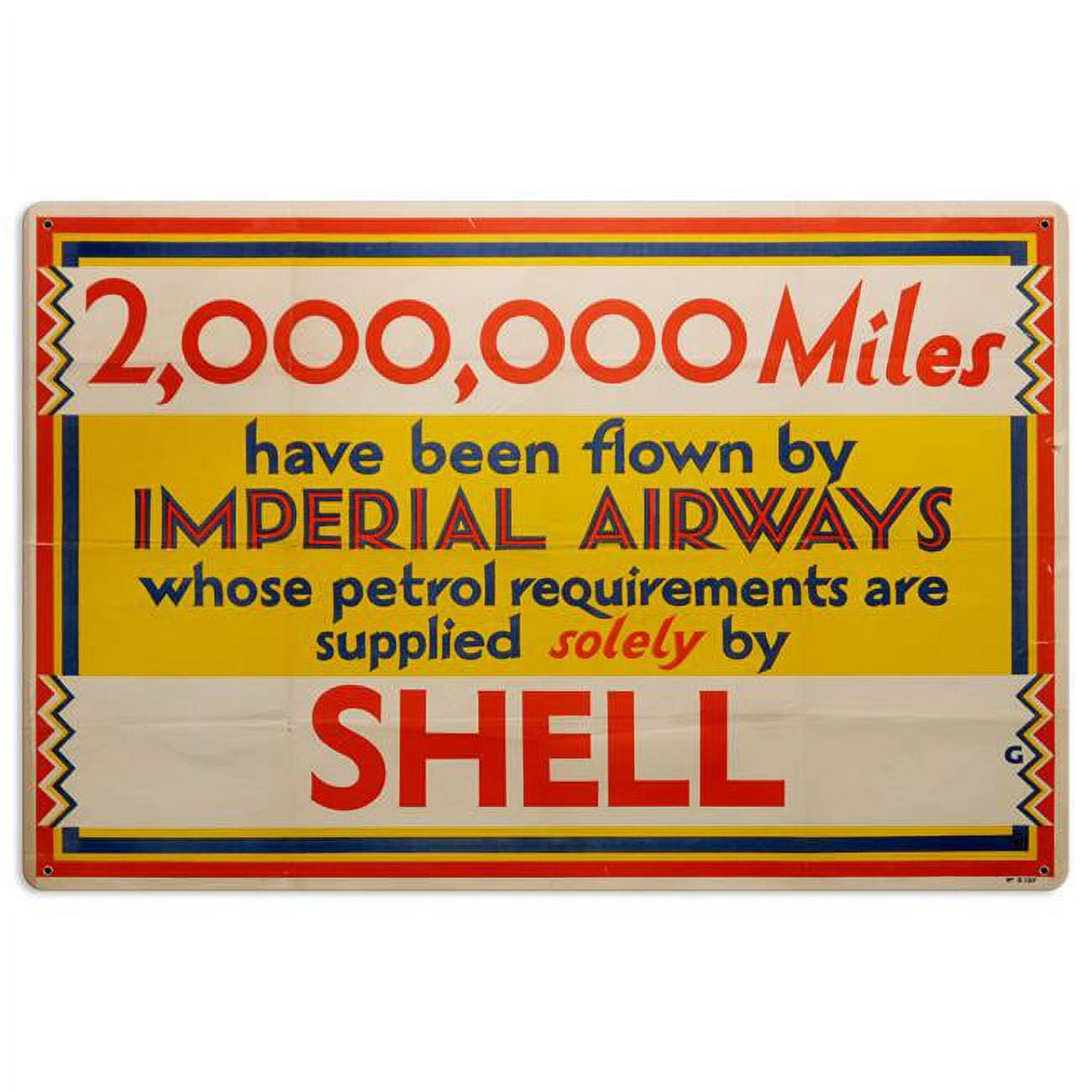 Shell SHL048 16 x 24 in. Imperial Airways Gas Metal Sign - Walmart.com