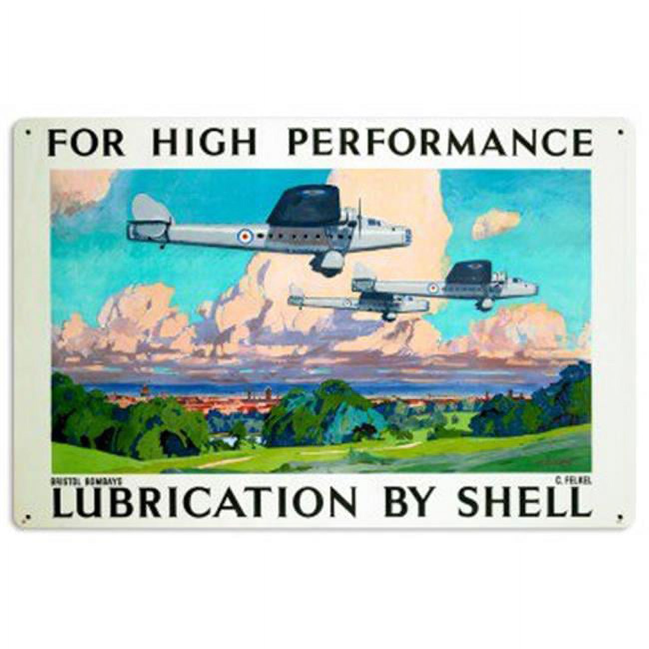 Shell SHL065 24 x 16 in. Bristol Bombay Lubrication Metal Sign ...