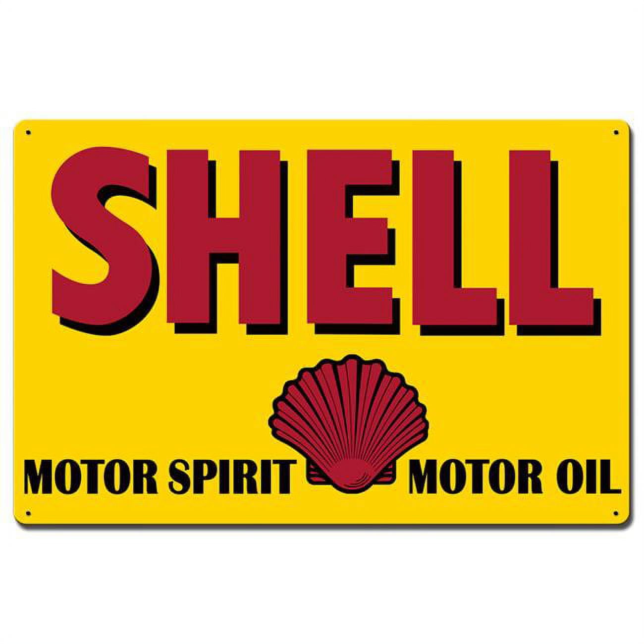 Shell SHL067 16 x 24 in. Motor Sprit Motor Oil Shell Satin Metal Sign ...