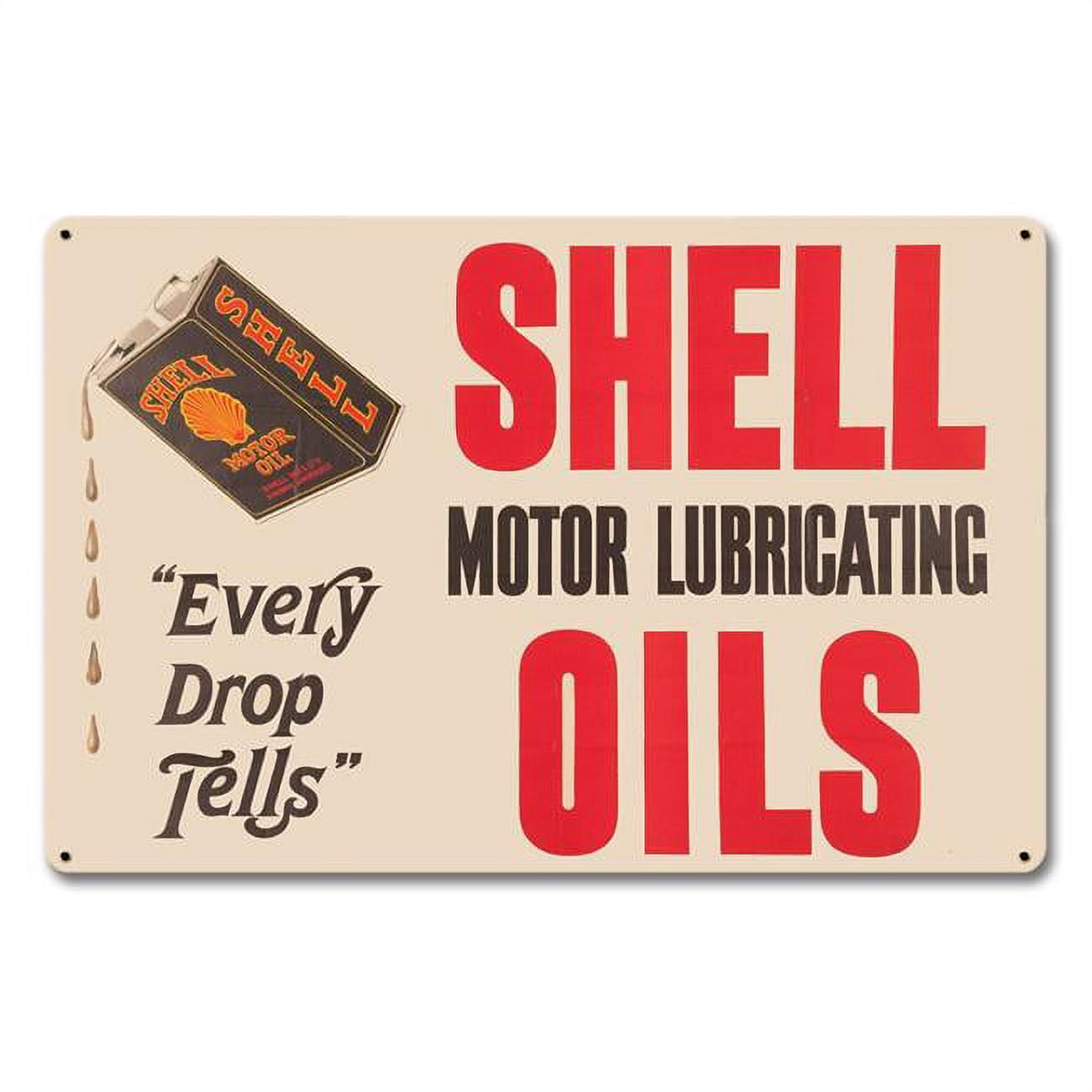 Shell SHL088 12 x 18 in. Shell Black Can Oil Satin Metal Sign - Walmart.com