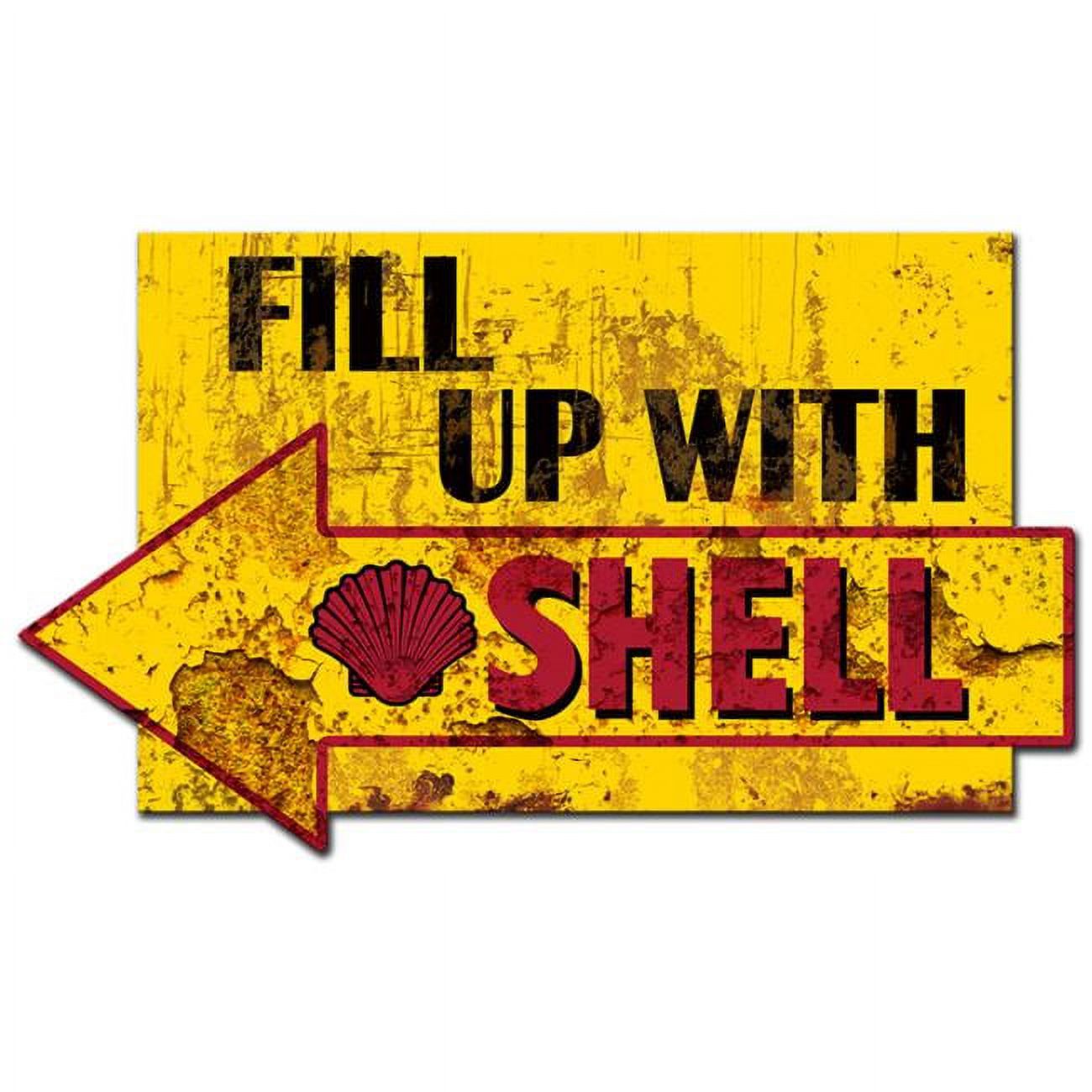 Shell SHL153 29 x 17 in. Fill Up With Shell Grunge Satin Plasma Metal ...