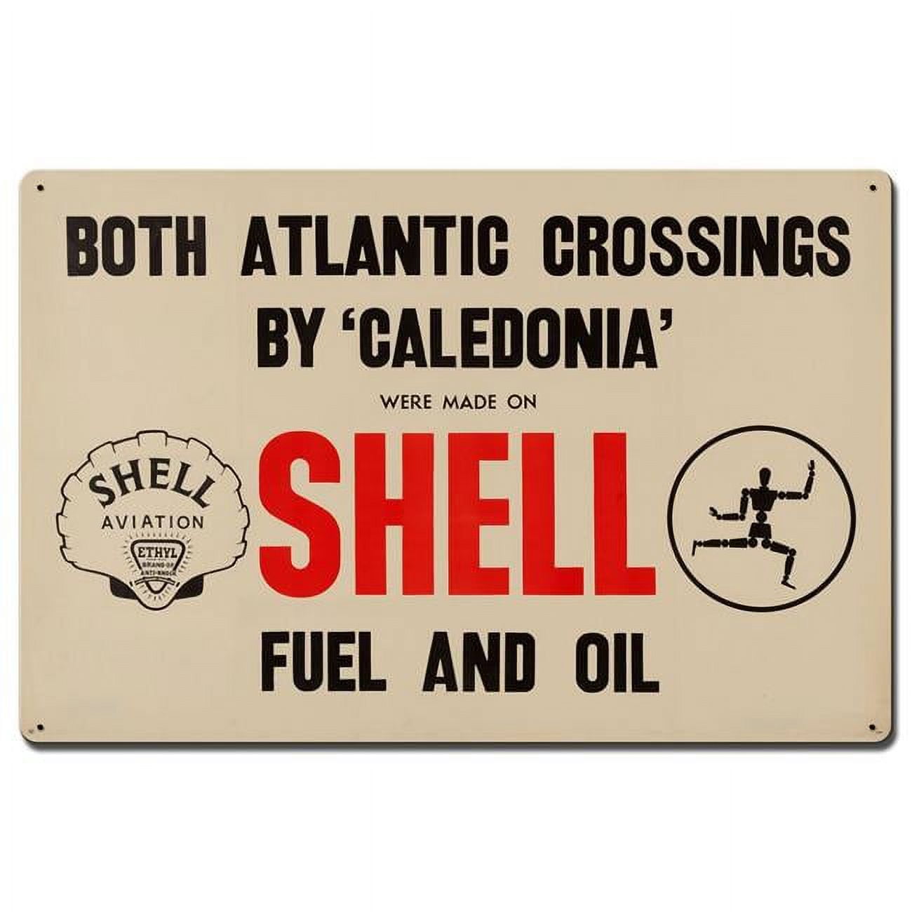 Shell SHL158 16 x 24 in. Atlantic Crossings Caledonia Satin Metal Sign ...