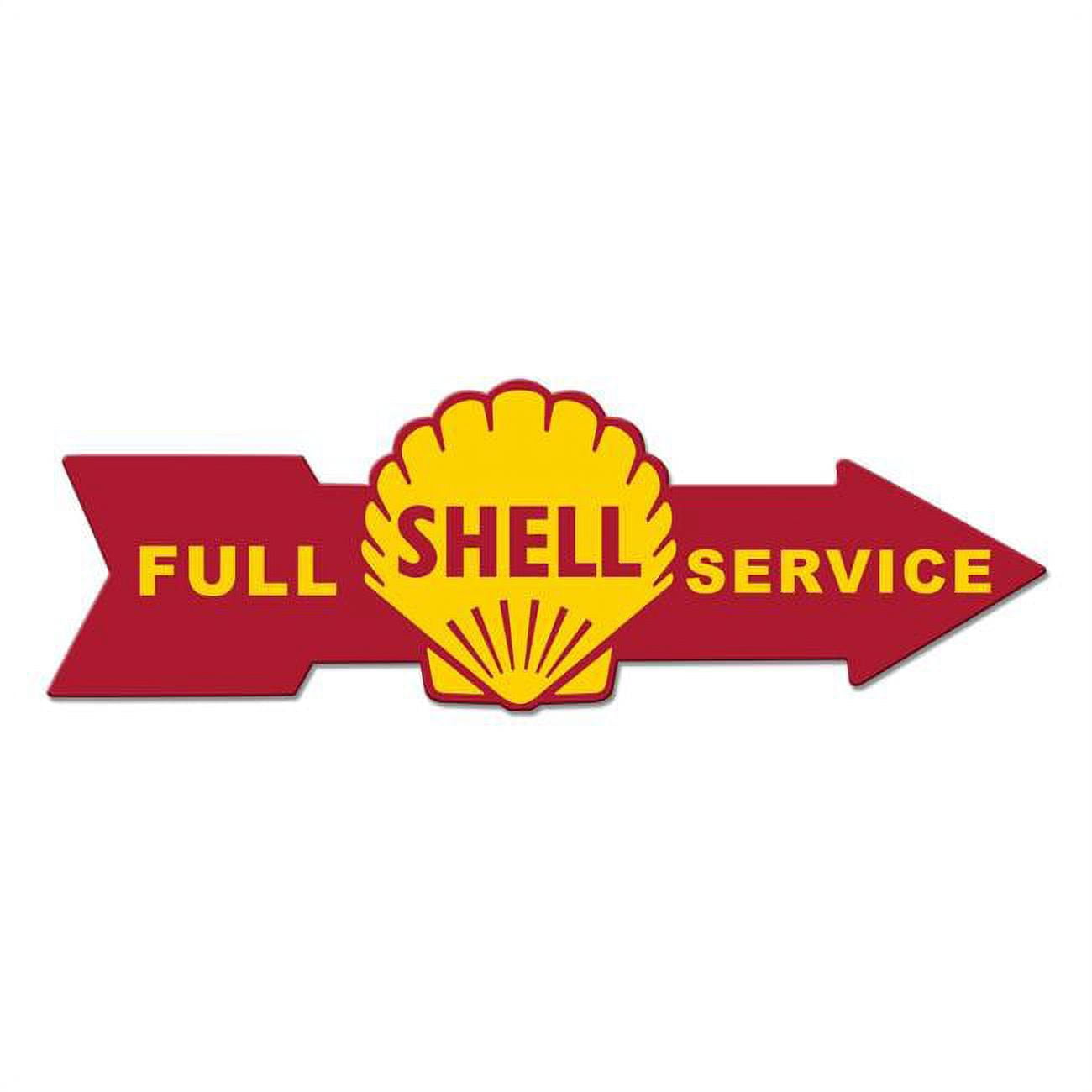 Shell SHL191 32 x 10 in. Full Service Shell Arrow Plasma Metal Sign ...