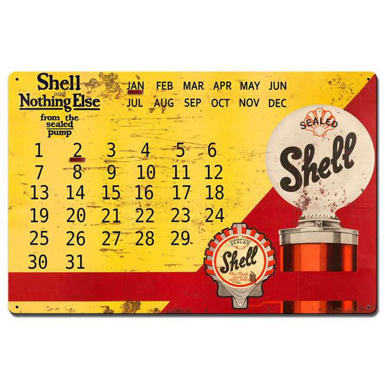 Shell SHL206 16 x 24 in. Shell & Nothing Else Grunge Satin Metal Sign ...