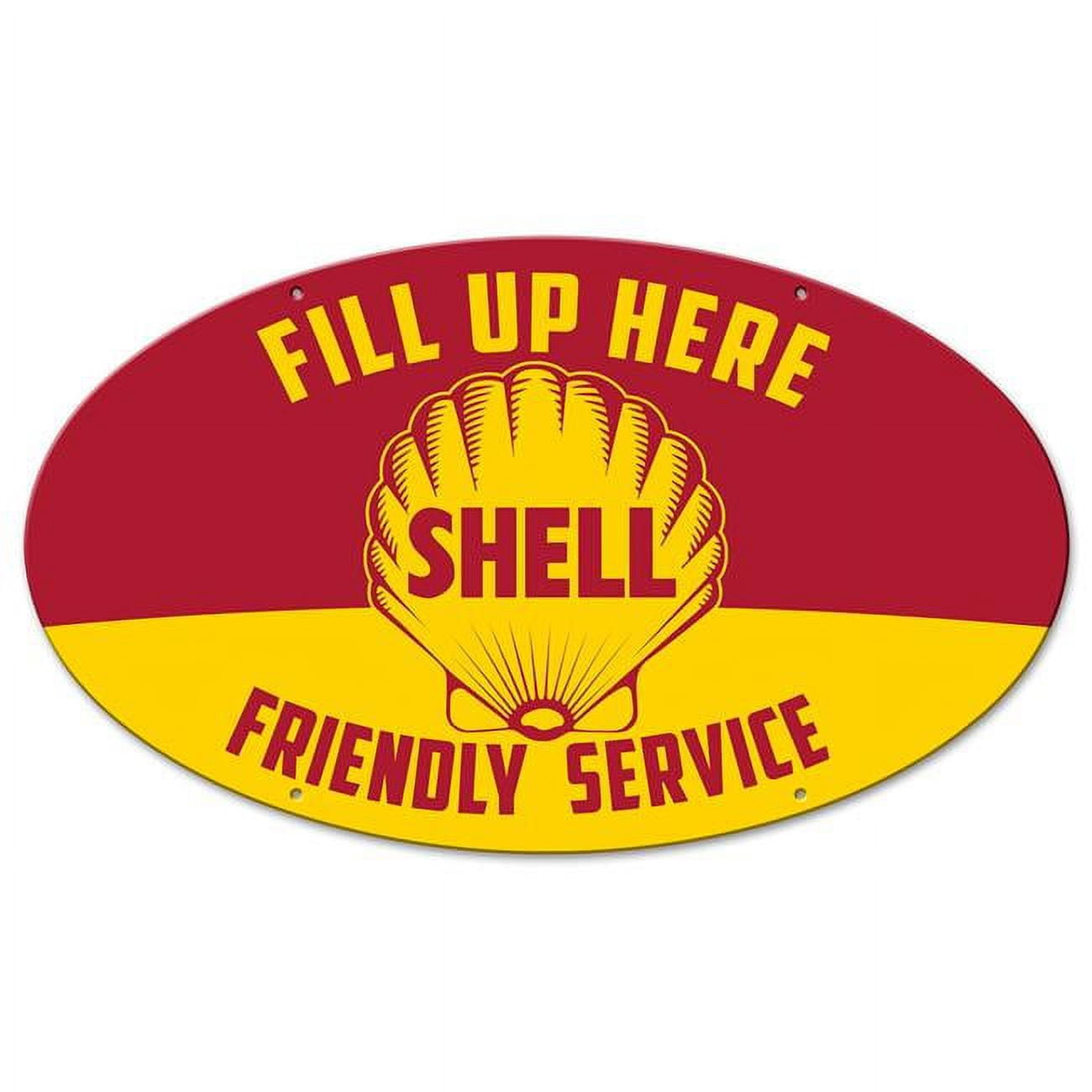 Shell SHL236 24 x 14 in. Fill Up Here Friendly Service Shell Grunge ...