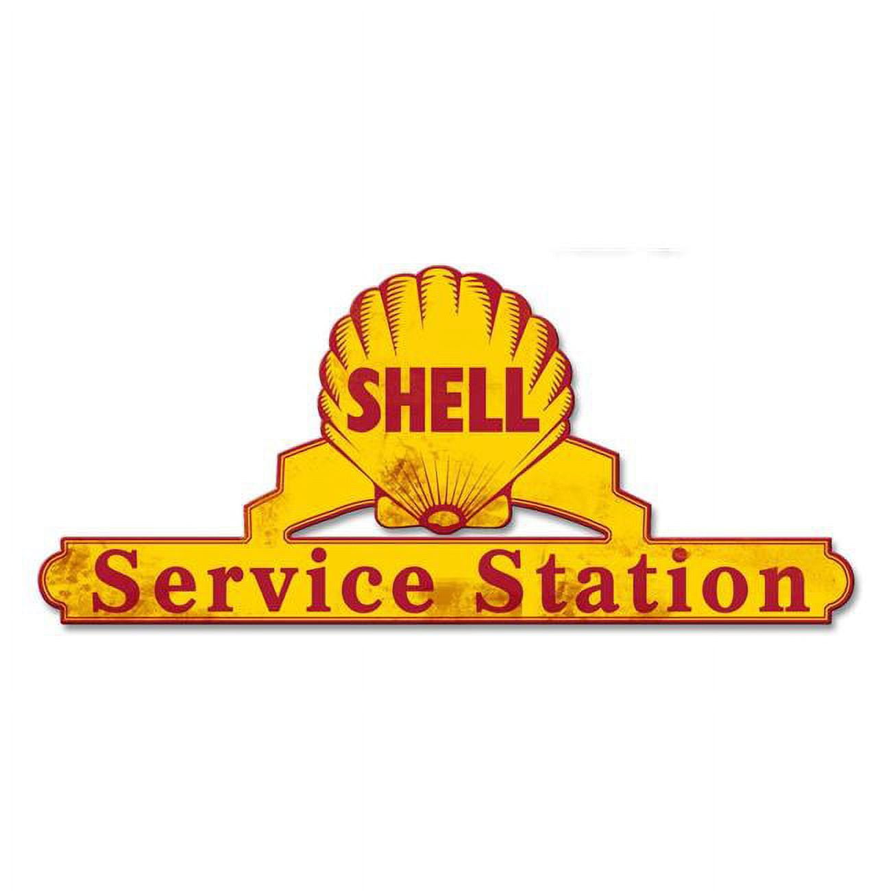 Shell SHL247 25 x 11 in. Shell Service Station Grunge Satin Plasma ...