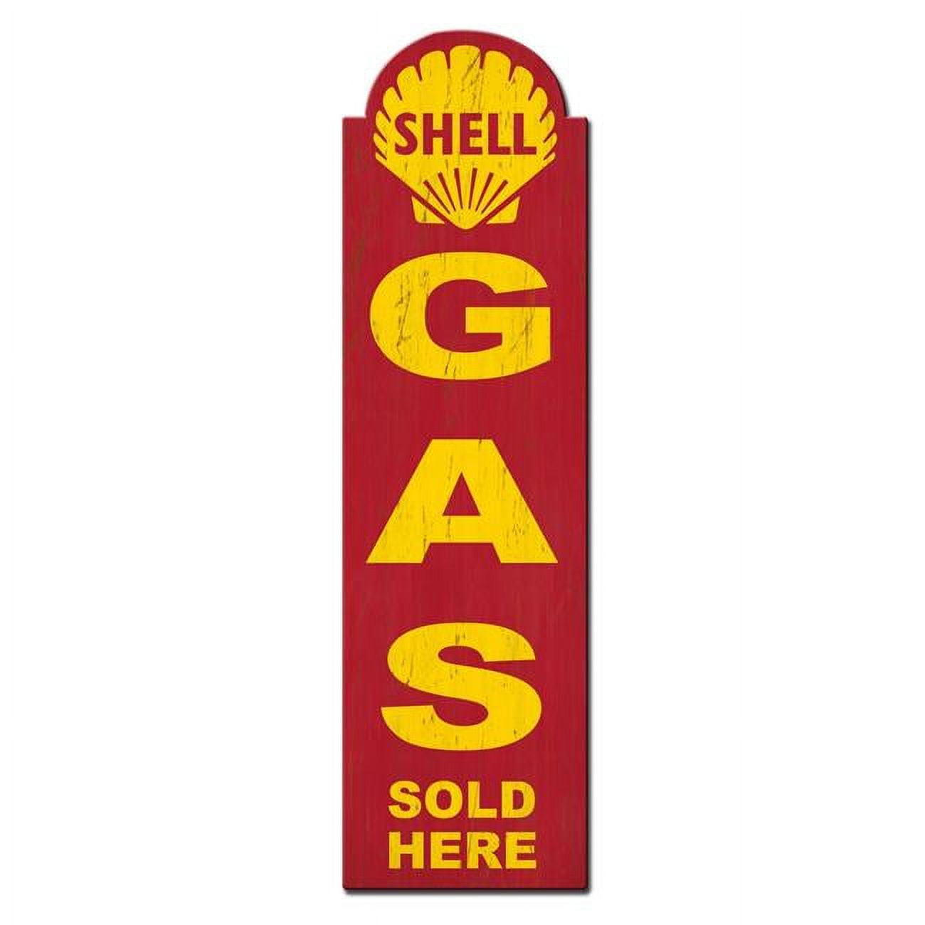 Shell SHL257 30 x 8 in. Shell Gas Sold Here Grunge Satin Plasma Metal ...