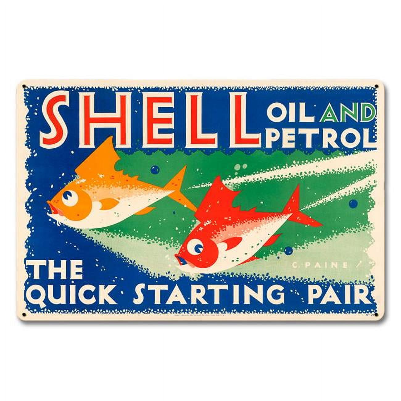Shell SHL282 18 x 12 in. The Quick Starting Pair Shell Oil Fish Satin ...