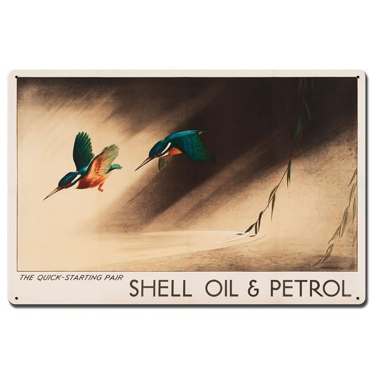 Shell SHL298 24 x 16 in. The Quick Starting Pair Shell Oil Hummingbirds ...