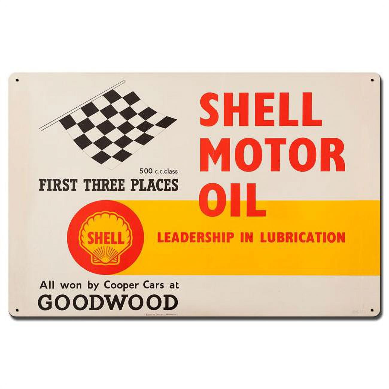 Shell SHL373 24 x 16 in. Shell Motor Oil First Three Places Satin Metal ...