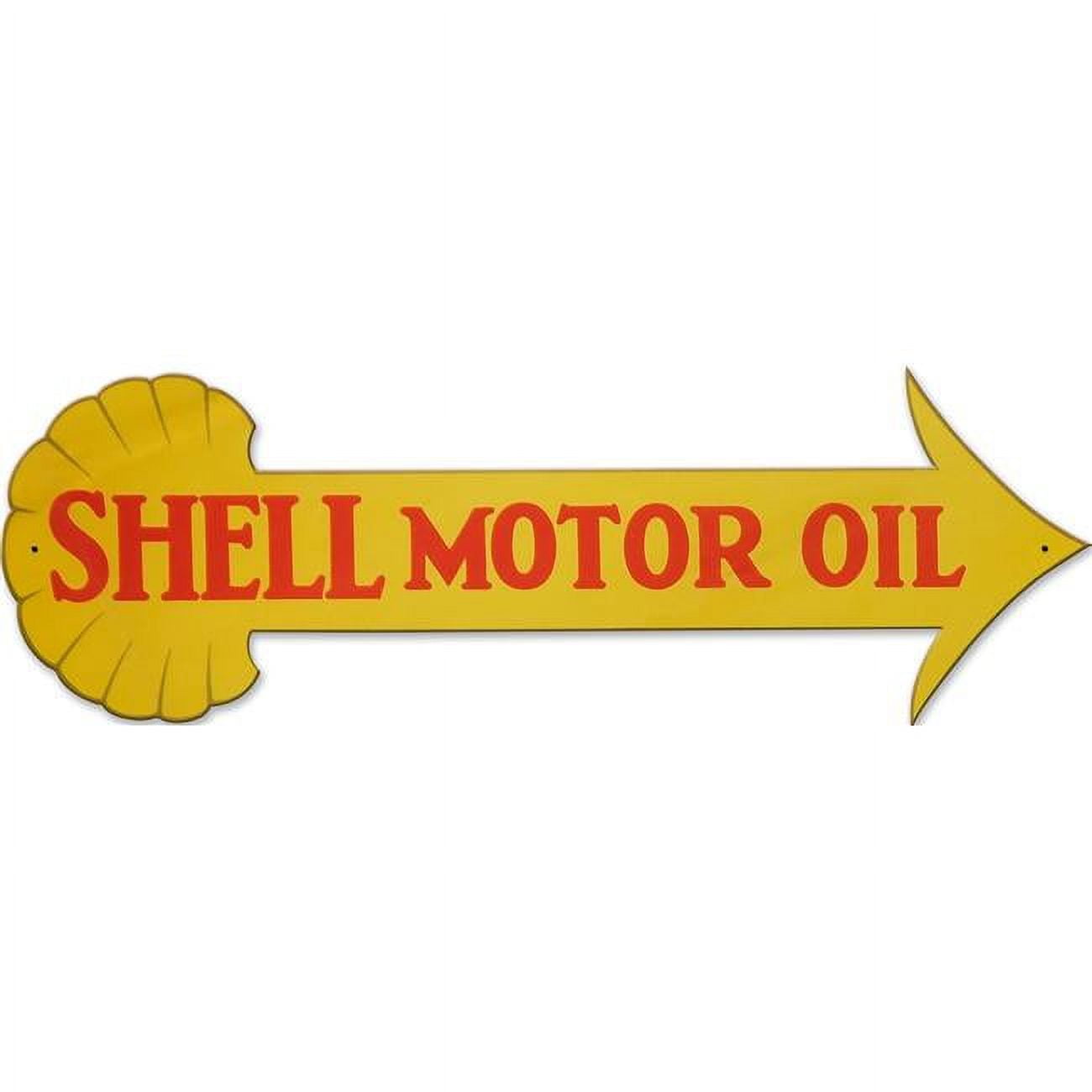 Shell SHL378 31 x 10 in. Shell Motor Oil Arrow Plasma Metal Sign ...