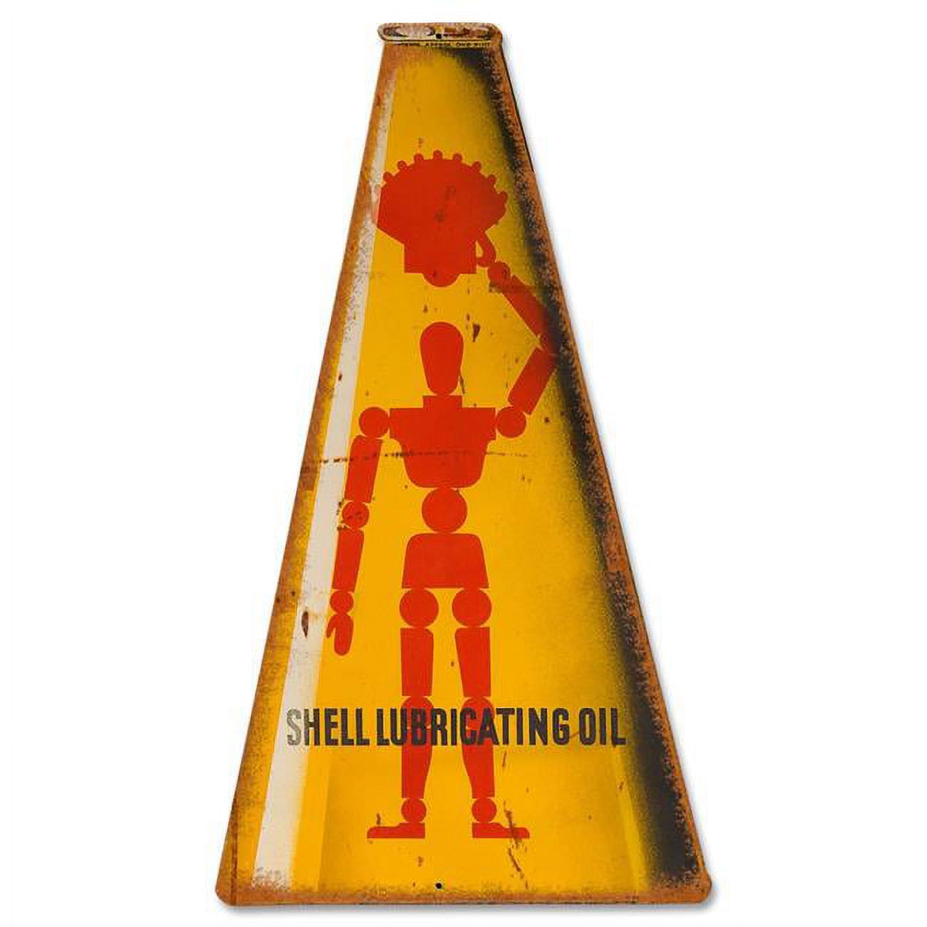 Shell SHL381 23 x 12 in. Shell Lubricating Oil Can Grunge Plasma Metal ...