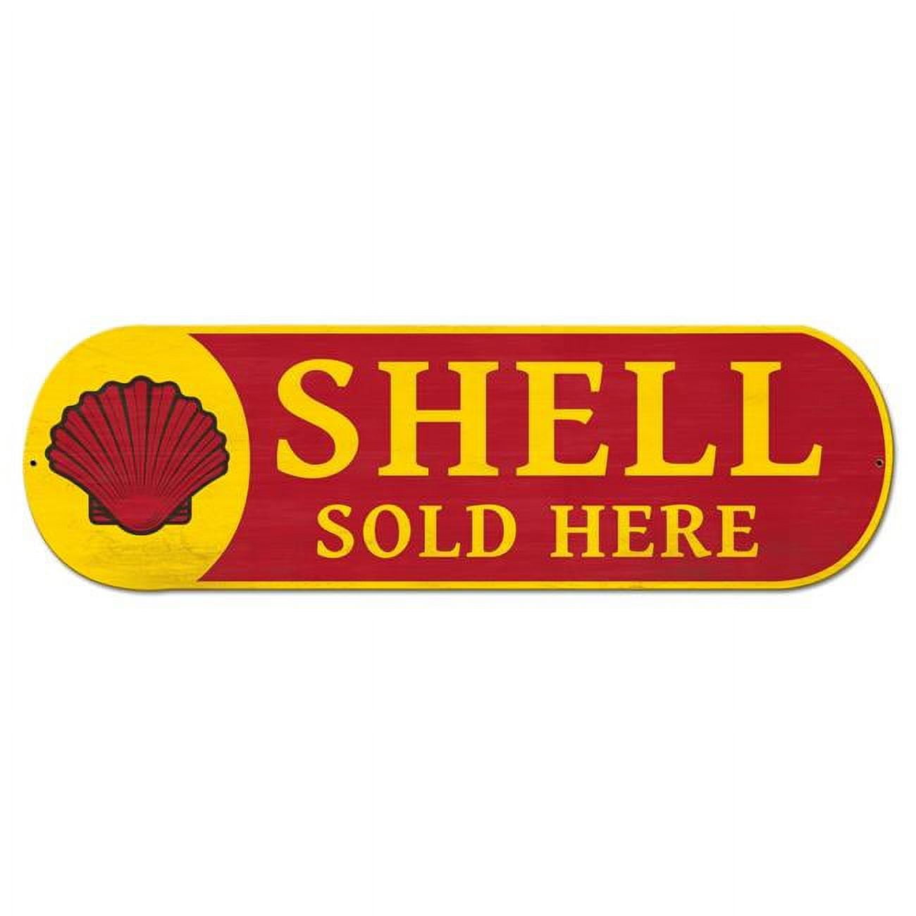 Shell SHL385 27 x 8 in. Shell Sold Here Grunge Plasma Metal Sign ...