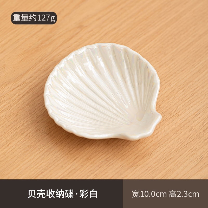 Shell Shape Ceramic Dish Jewelry Holder Tray Jewelry Display Plate ...