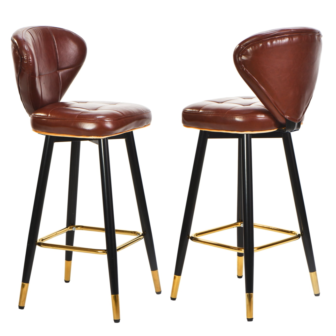 Shell Shape Counter Height Bar Stools with Metal Legs, 360 Degree ...