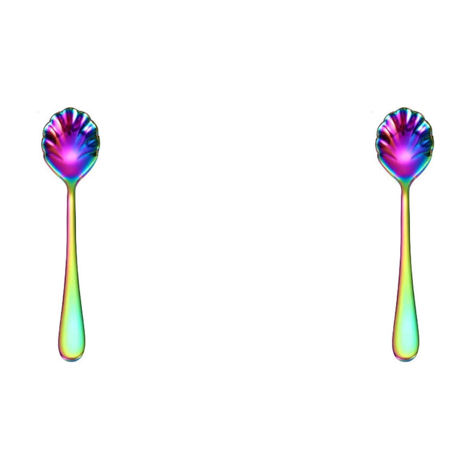 Shell Shape Sugar Spoons, Stainless Steel Mini Spoons for Dessert ...