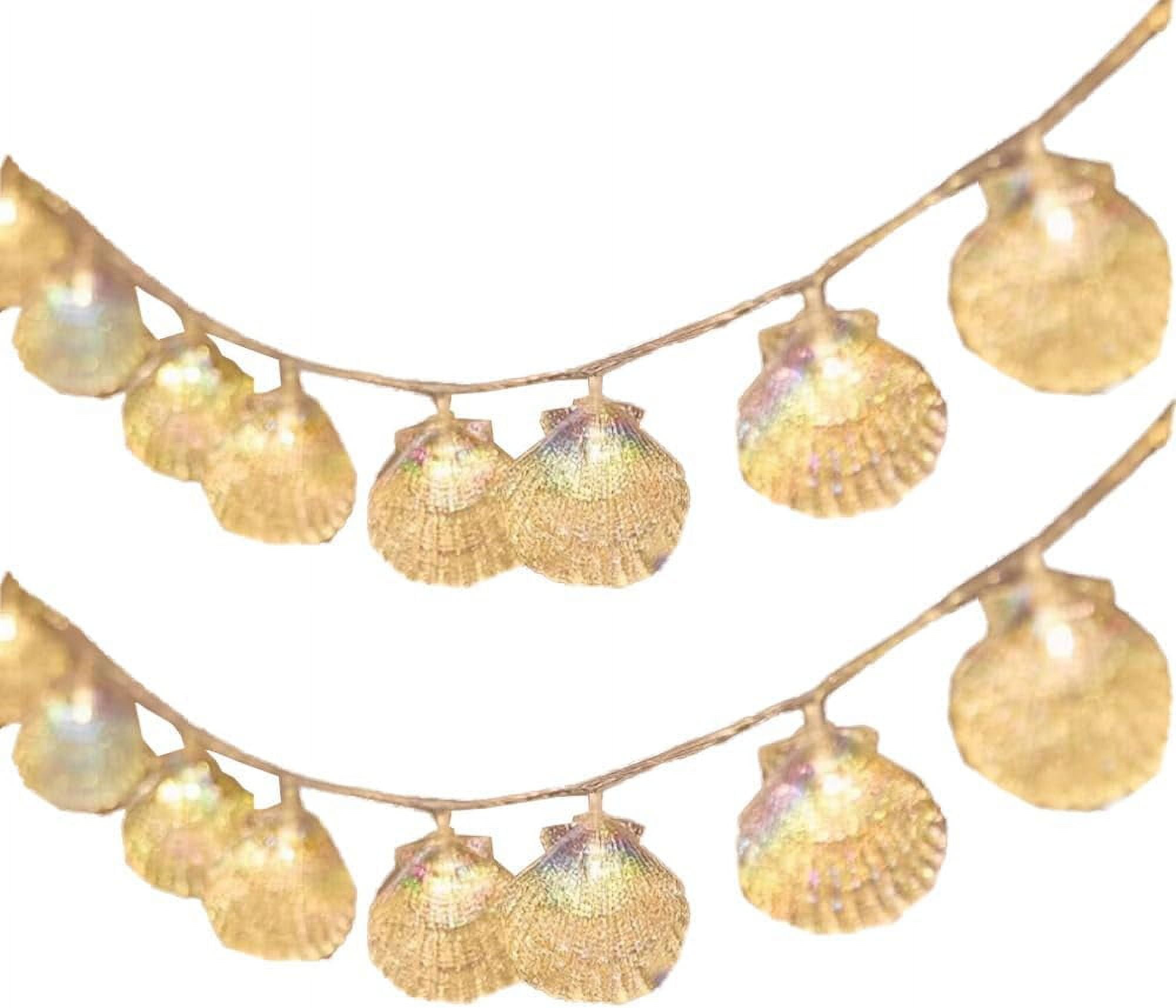 Shell String Lights 600cm Warm White LED Sea Shell String Lights Ocean ...
