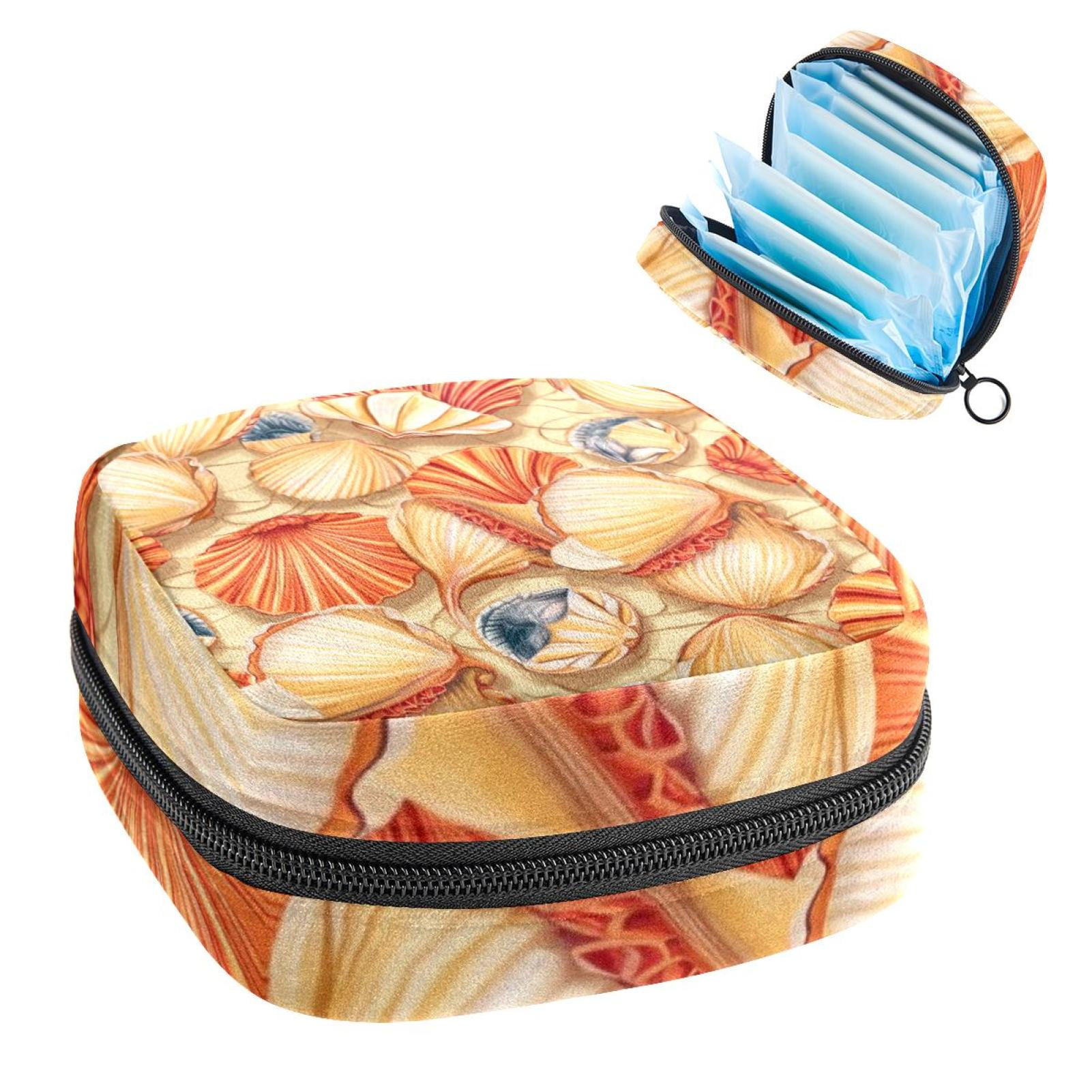 Shell Toiletry Bag Small Travel Storage Pouch for Menstrual Pads ...