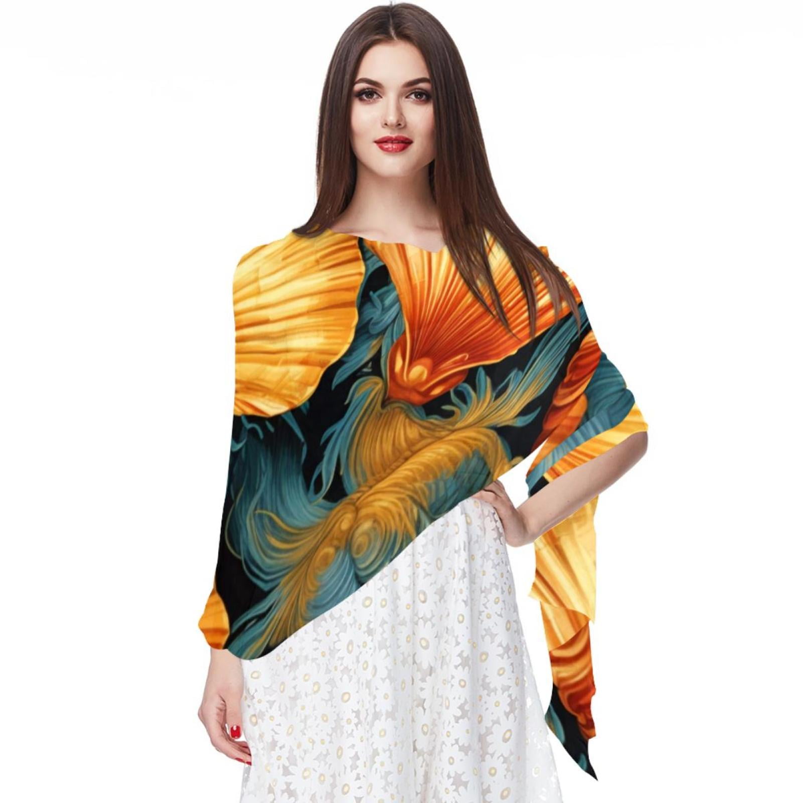 Shell Translucent Chiffon Yarn Silk Scarf - Light Breathable Material ...