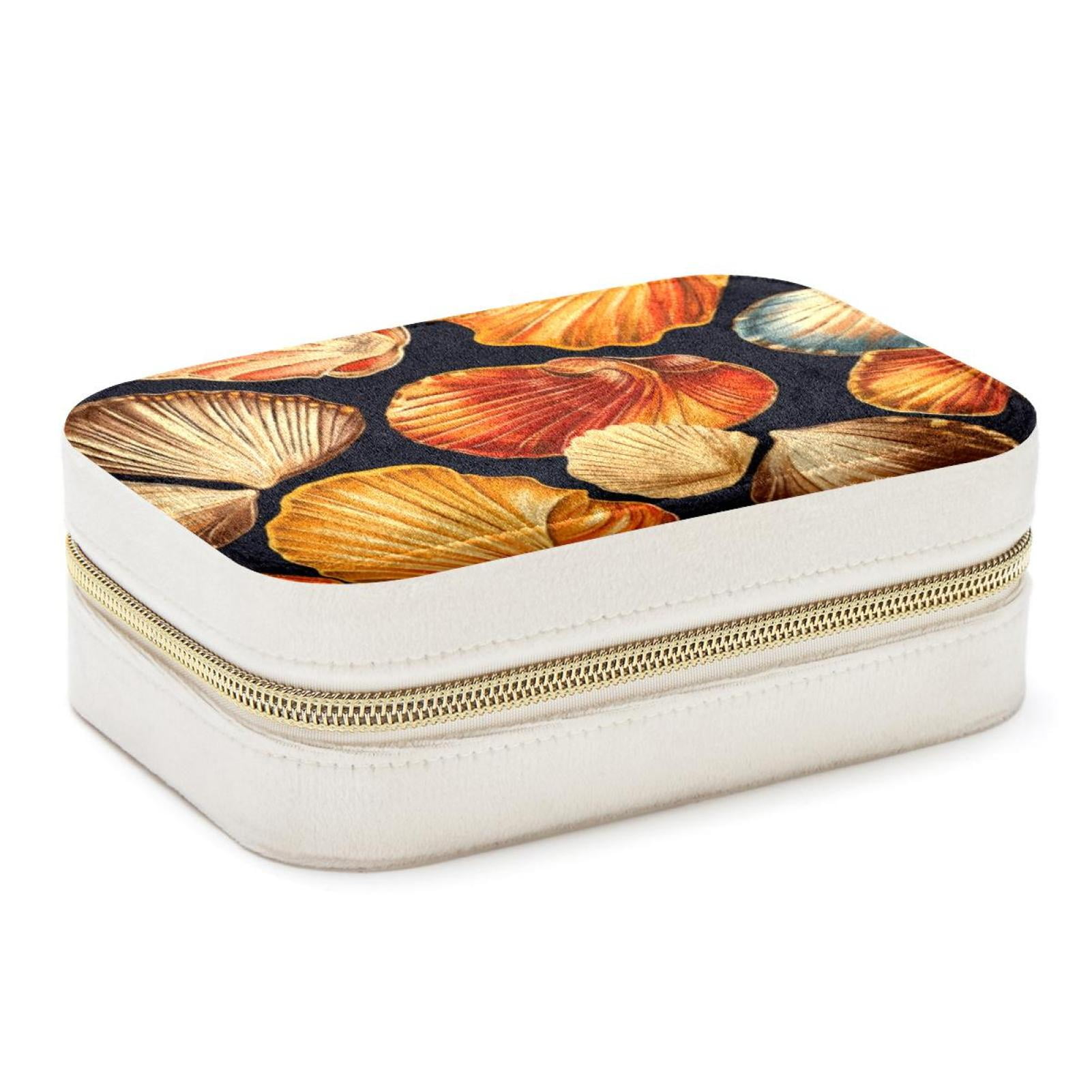 Shell Velvet Portable Necklace Organizer with Removable Compartment ...