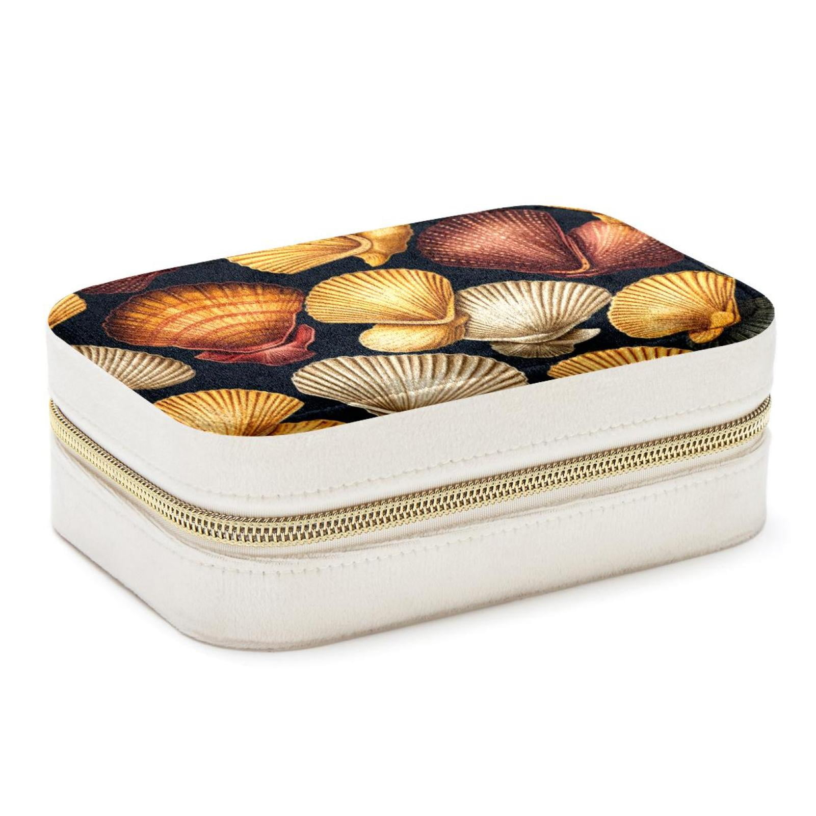 Shell Velvet Portable Necklace Organizer with Removable Compartment ...
