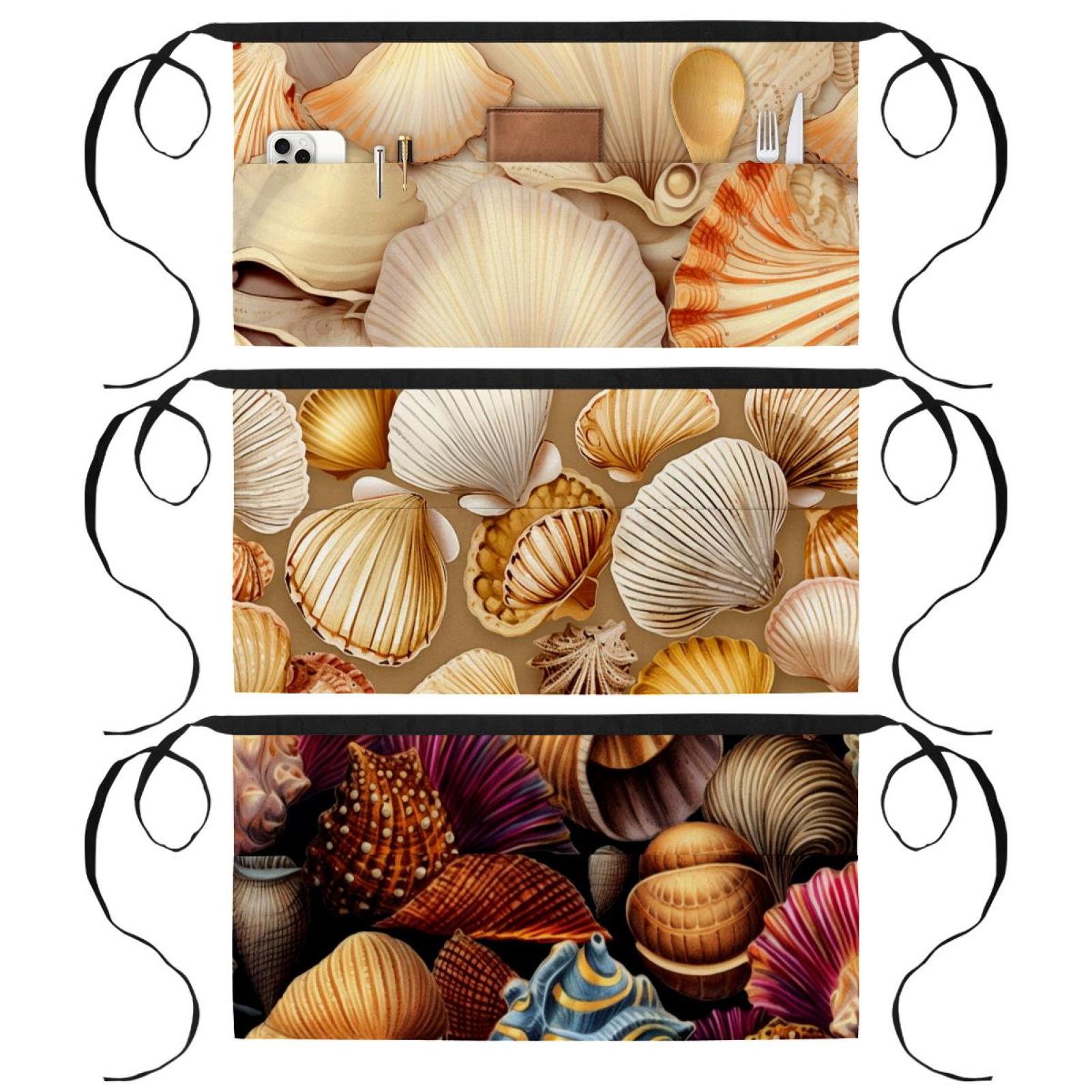 Shell Waitress Apron with 3 Pockets, Printed Design - the Work Apron ...