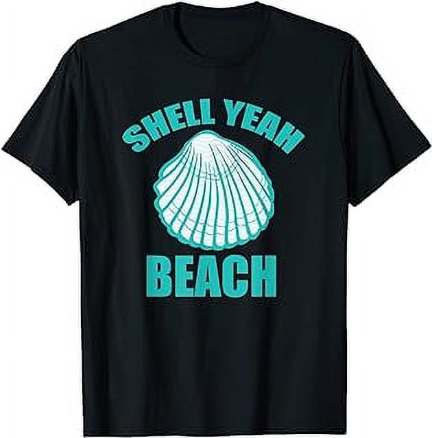 Shell Yeah Beach Cute Teal Summer Island Seashell T-Shirt - Walmart.com