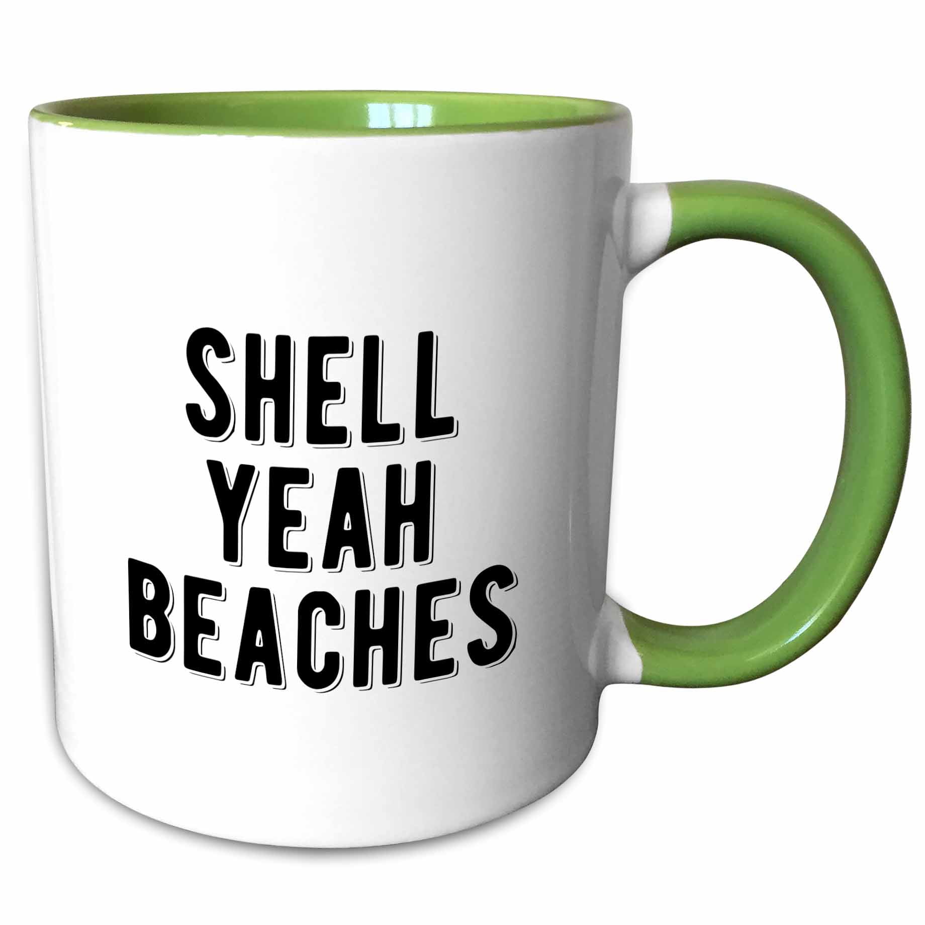 3drose, Shell Yeah Beaches. Bold Black Lettering on a White Background ...