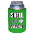 Shell Yeah Beaches Thick Foam Old School Can Coolie (Bright Green ...