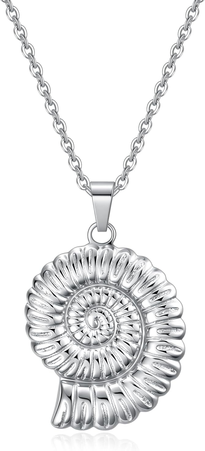 Shell and Starfish Pendant Necklace for Women,Stainless Steel Summer ...