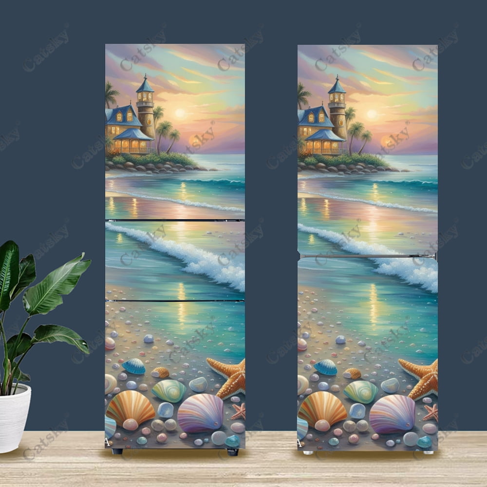 Shell star beach Refrigerator Stickers Home r Kitchen Murals DIY Wall ...