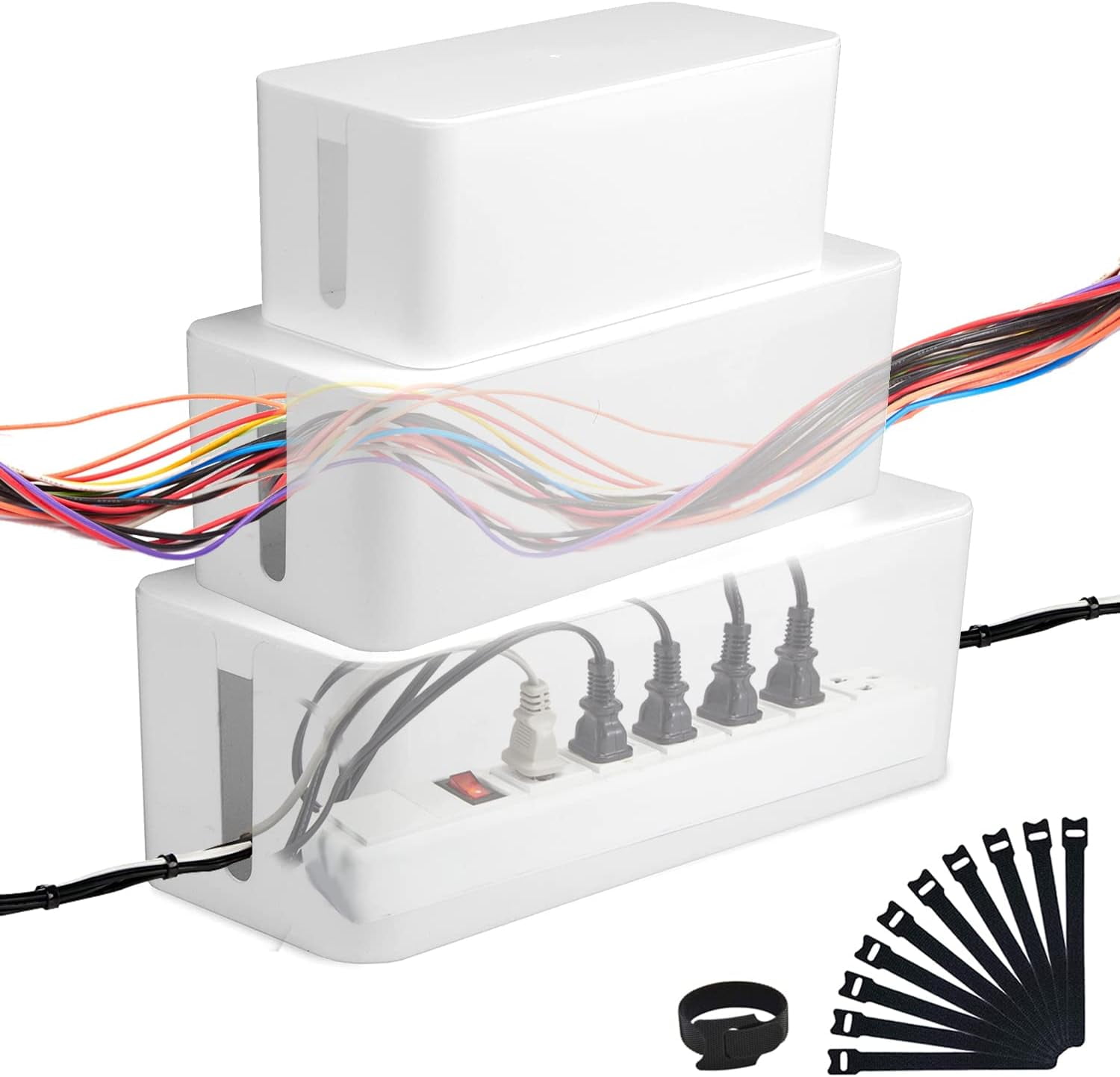 ShellKingdom Cable Management Box, Cable Organizer for Hide and Conceal ...