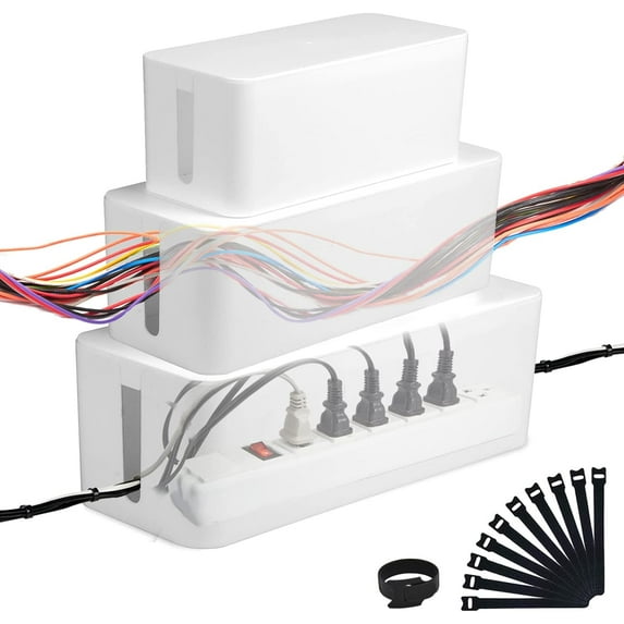 ShellKingdom Cable Management Box, Cable Organizer for Hide and Conceal ...