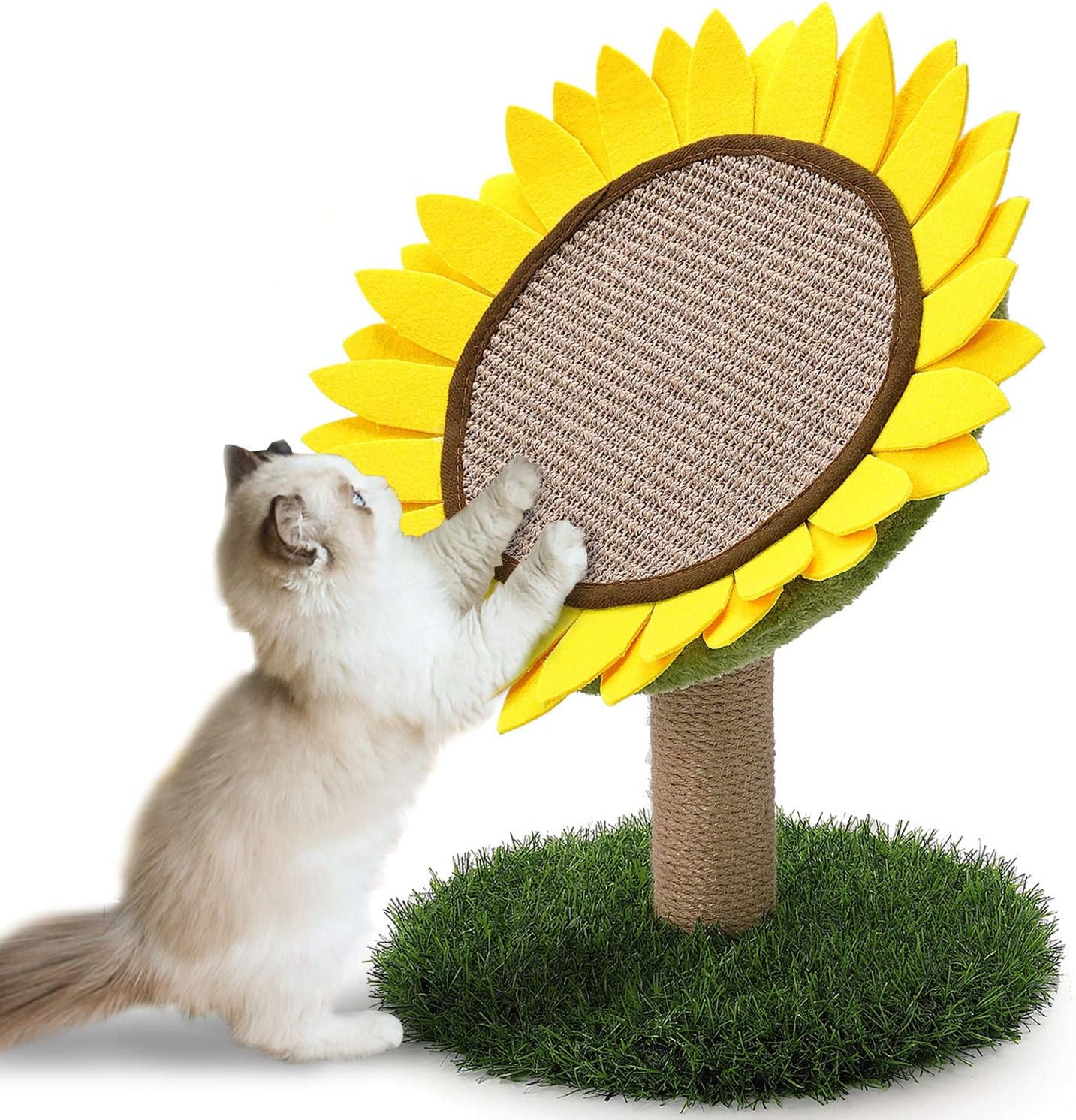 ShellKingdom Cat Scratching Post, Sunflower Pet Scratching Post for ...