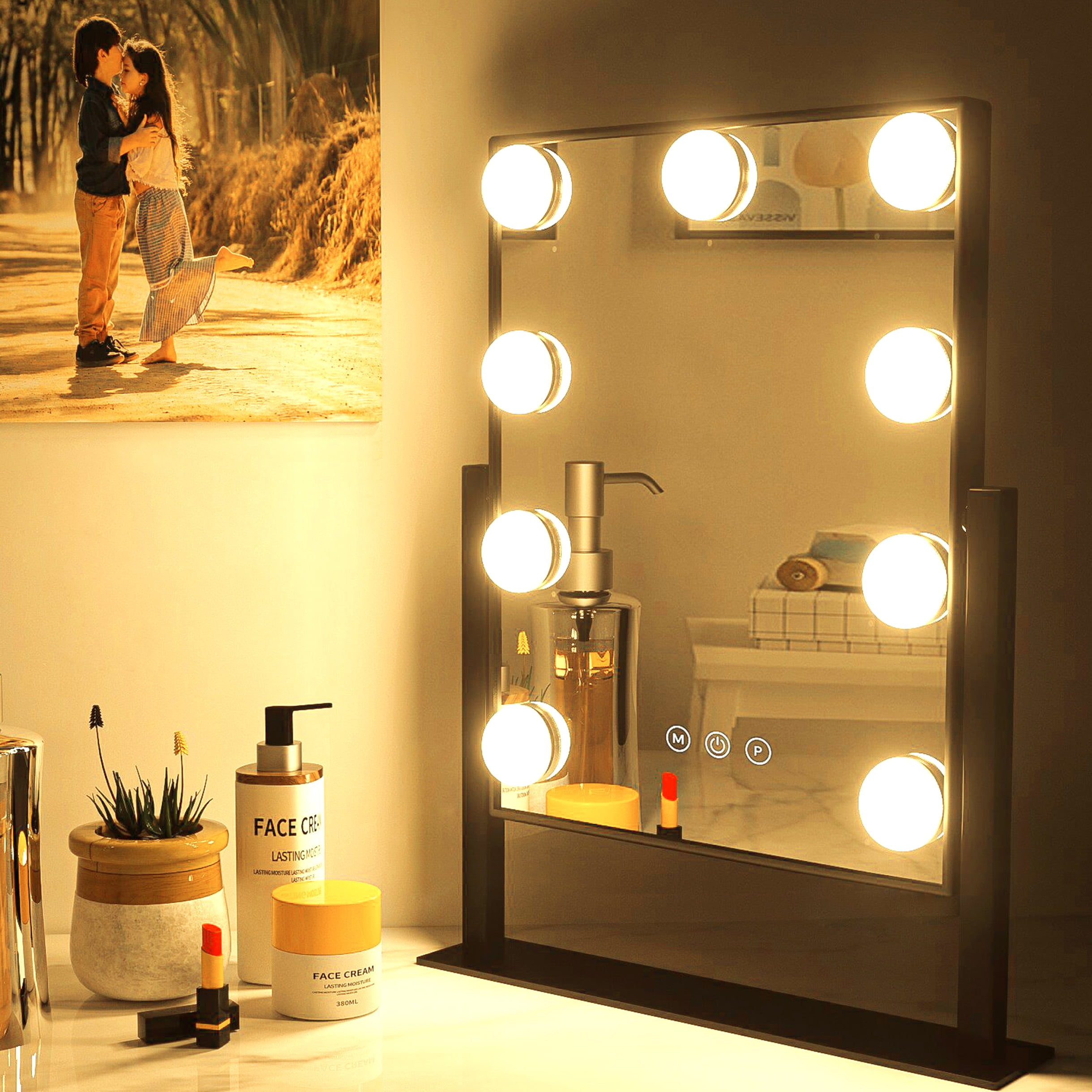 ShellKingdom Hollywood Makeup Vanity Mirror with Lights, Tabletop Light ...