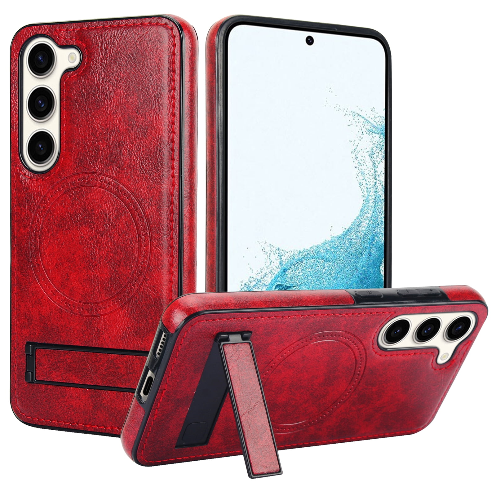 ShellTech Case for Samsung Galaxy S22 Plus,Magnetic Leather Mag-Safe ...