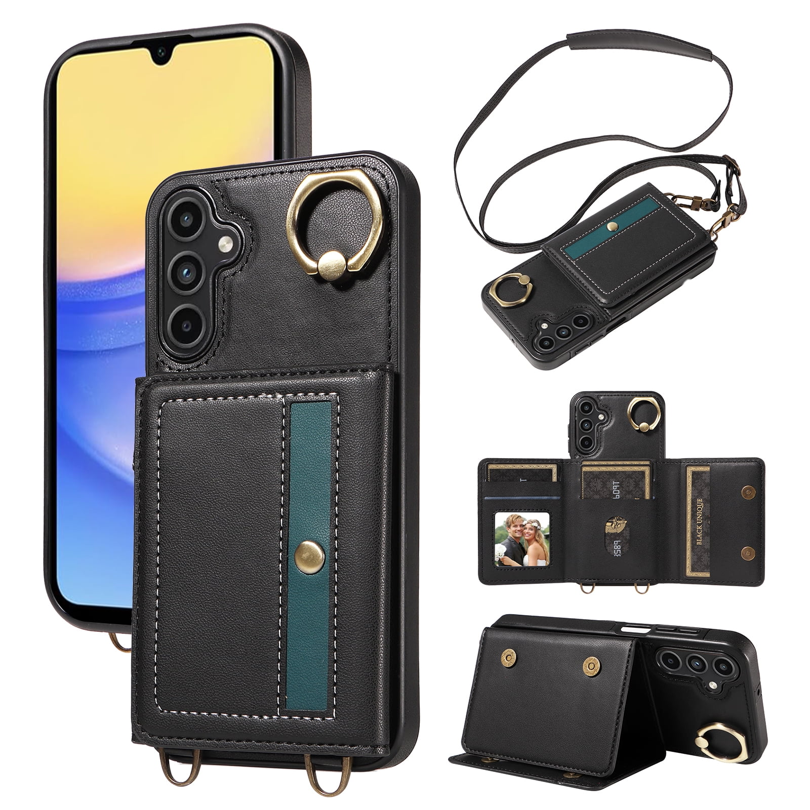 ShellTech Credit Card Slot Case for Samsung Galaxy A35 with Shoulder ...