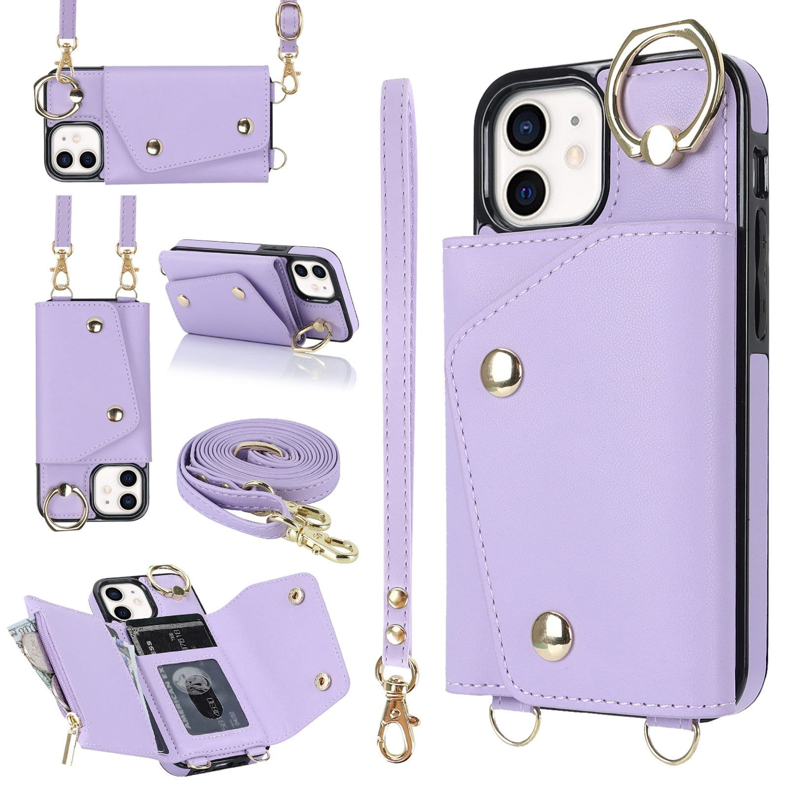 ShellTech Phone Case for iPhone 12 Mini 5.4 Wallet Cover with Tempered ...