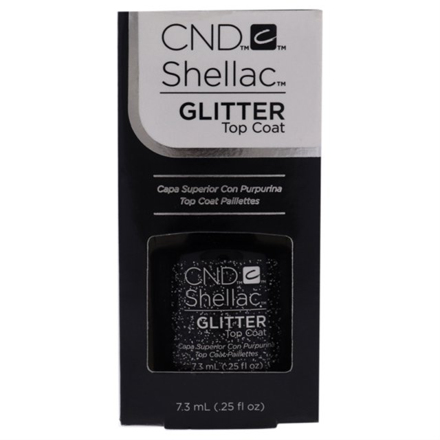 CND Shellac Glitter Top Coat Nail Polish for Women - 0.25 oz, Sparkle ...