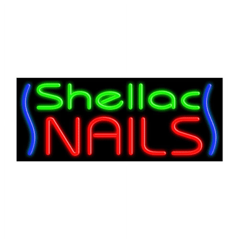 Shellac Nails-Glass Neon Sign Made in USA - Walmart.com