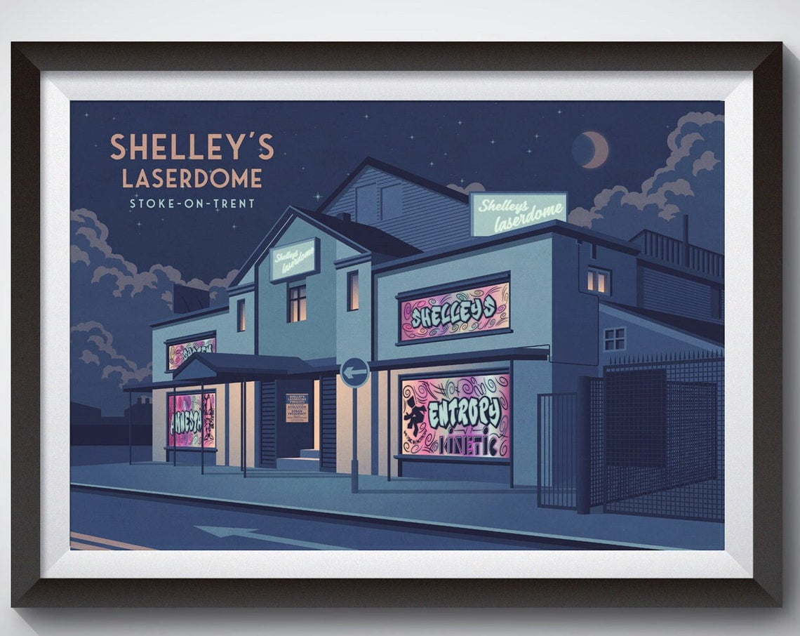 Shelleys Laserdome Nightclub Poster, Longton, Stoke-On-Trent ...