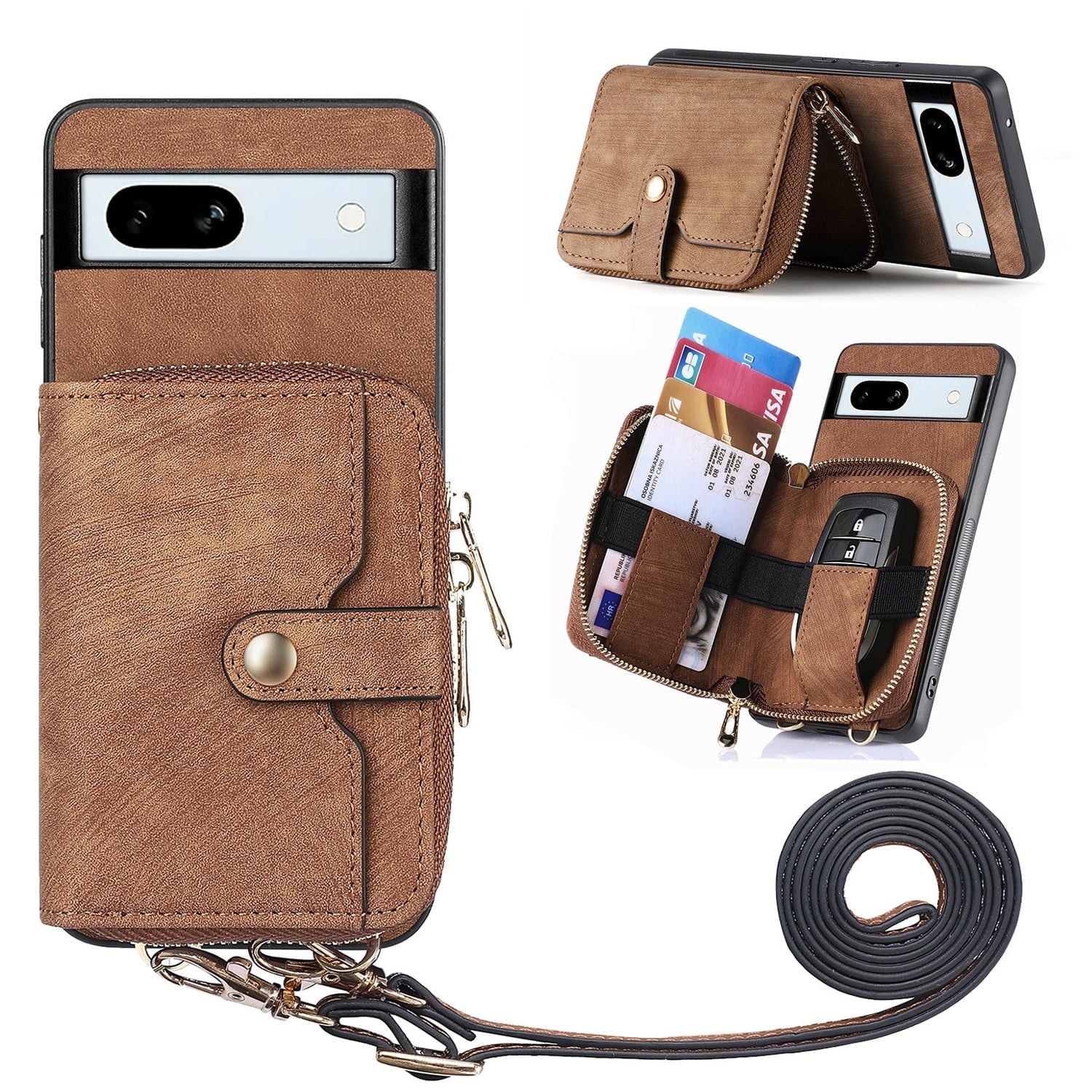 Shellify Case for Google Pixel 7 Pro Wallet Crossbody with Zipper ...