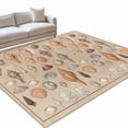 Shells Area Rugs 3x5ft Retro Ocean Colorful Shell Conch Linen Texture ...