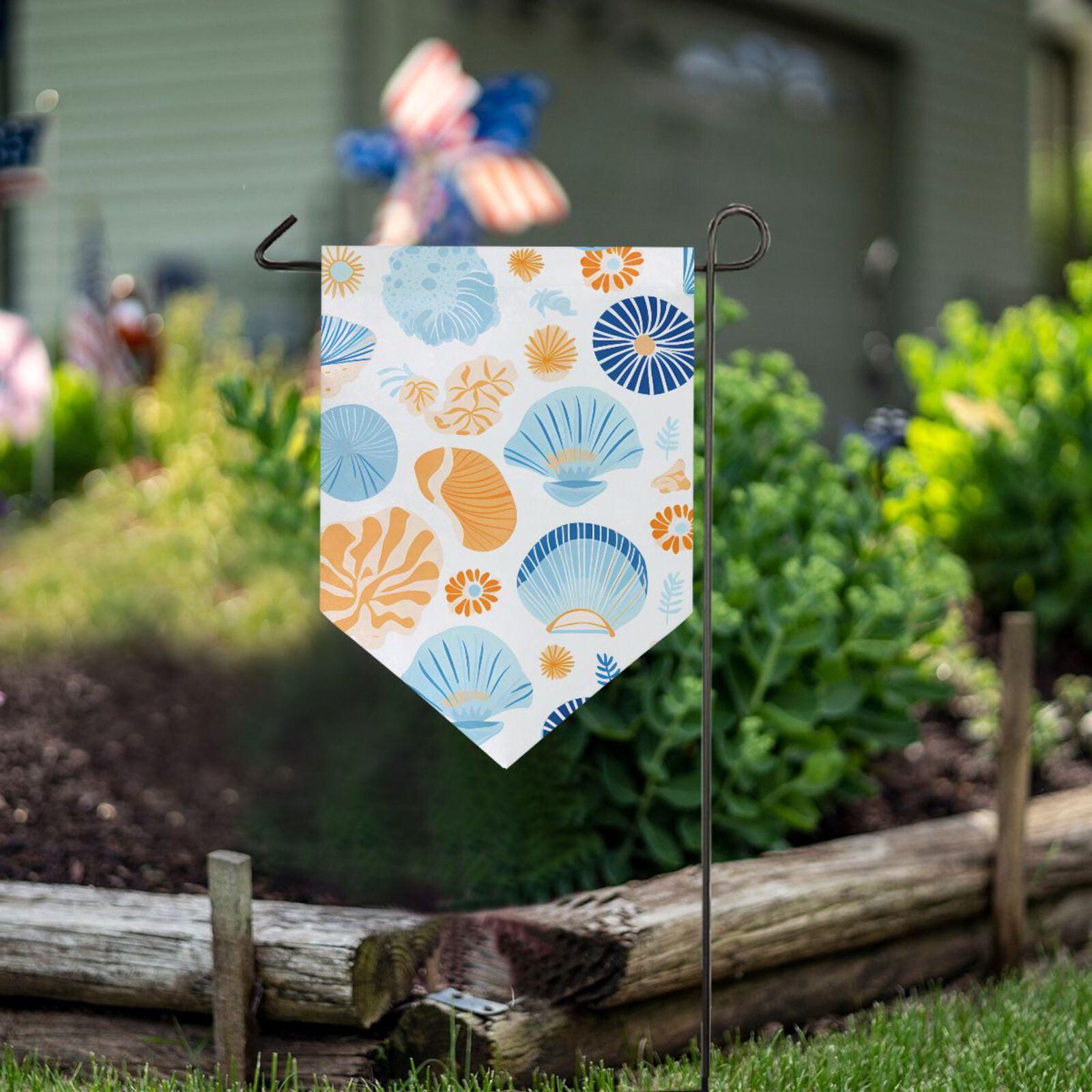Shells Conches Garden Flag 18" x 12.5" Double Sided Yard Lawn Outdoor ...