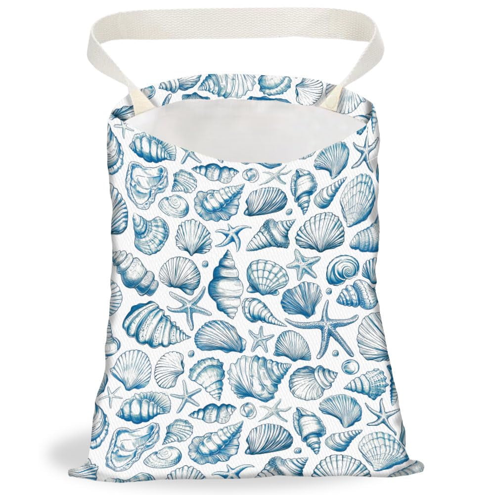 Shells Conchs Starfish Print Car Trash Bag Hanging Garbage Bag with ...